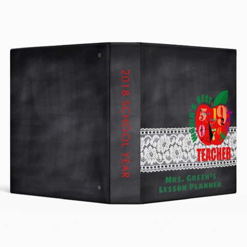 Personalized Teacher's Chalkboard Lesson Planner Binder | Zazzle