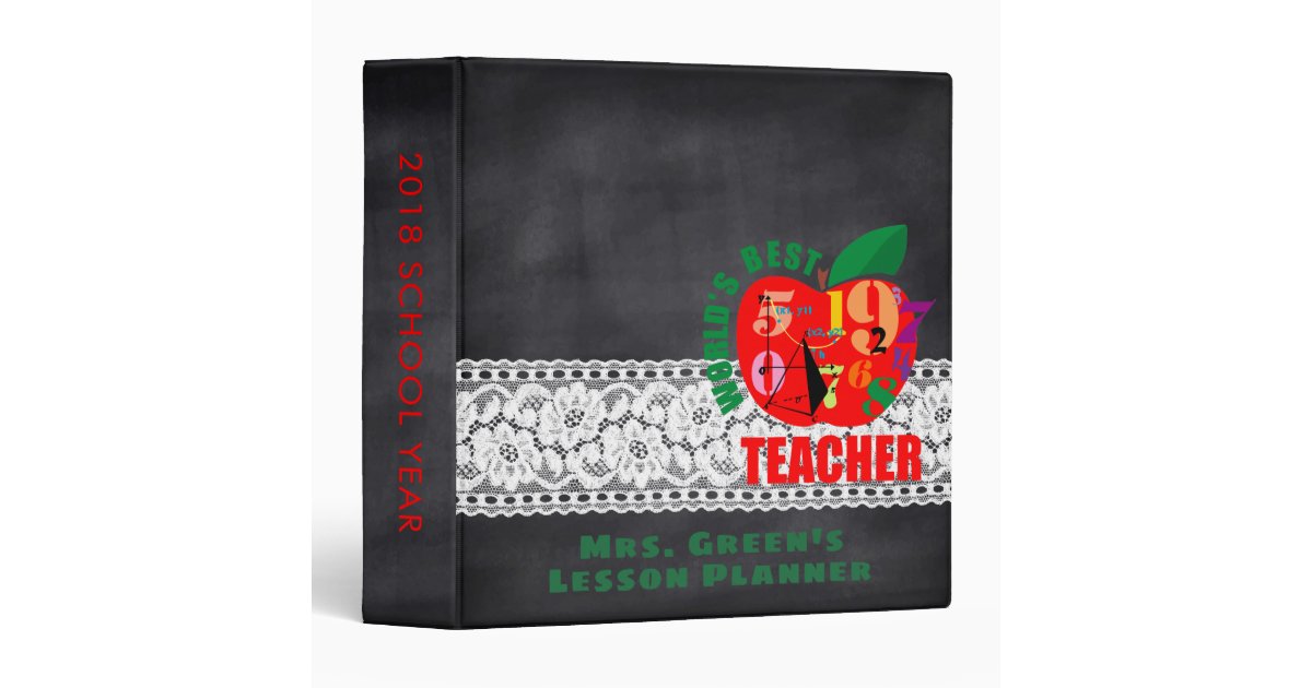 Personalized Teacher's Chalkboard Lesson Planner Binder | Zazzle