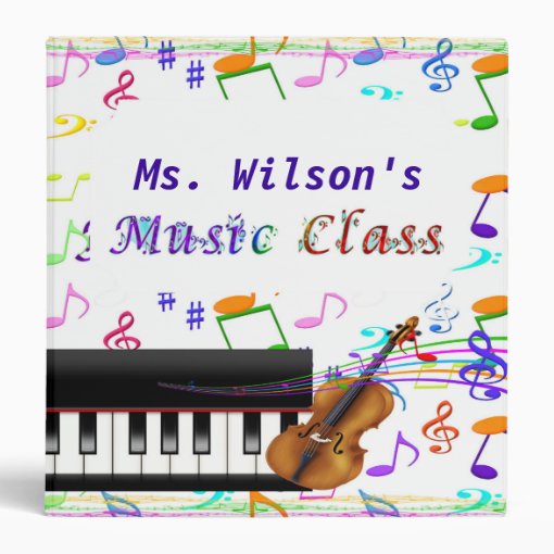 Personalized Teachers Music Class Binder/Planner Binder | Zazzle