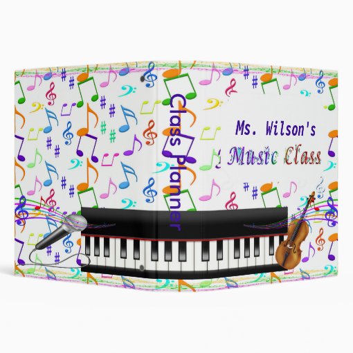 Personalized Teachers Music Class Binder/Planner Binder | Zazzle