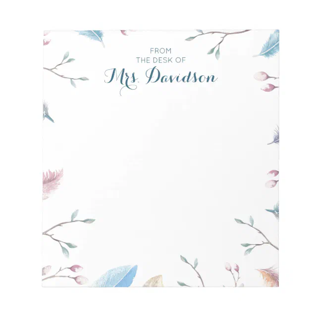 Personalized Teacher's Notepad - From the Desk Of | Zazzle