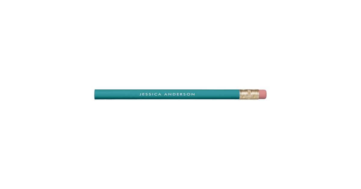 Personalized Teal And White Pencil | Zazzle