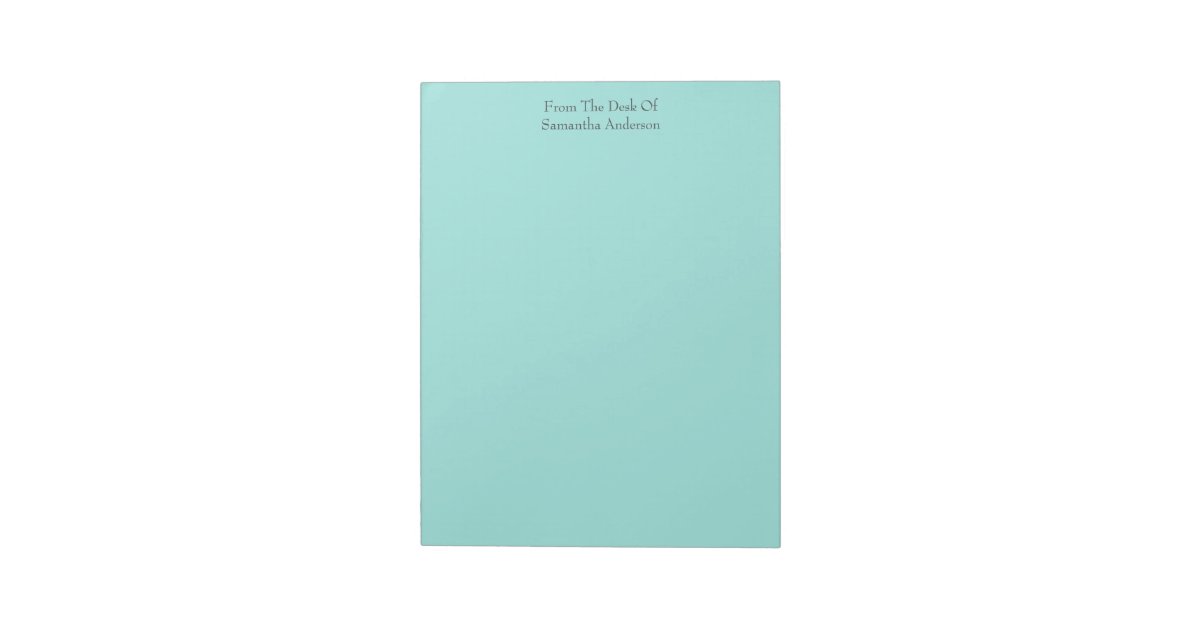 Personalized Teal Green Notepad | Zazzle