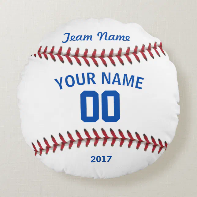 Personalized Team Baseball Sport Round Pillow | Zazzle