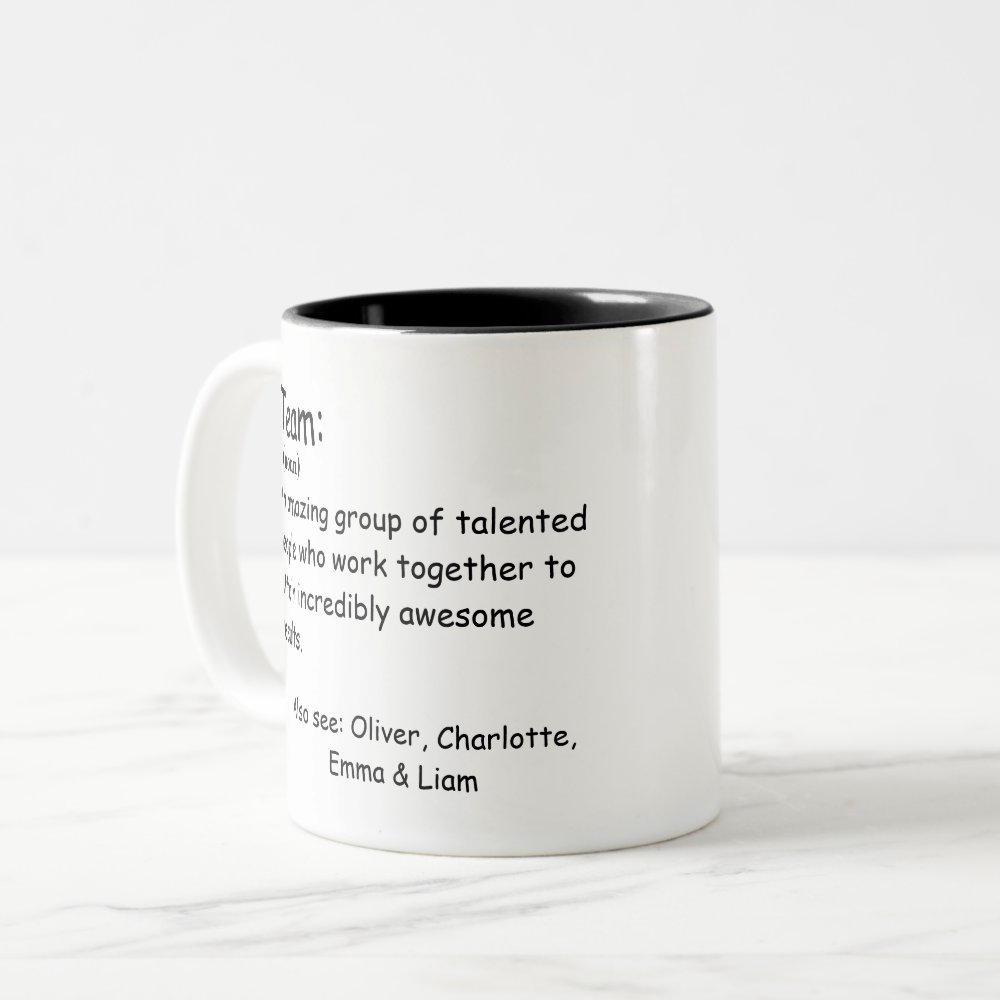 Personalized Team Definition Employee Appreciation Two Tone Coffee Mug