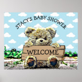 Personalized Teddy Bear Baby Shower Sign | Zazzle
