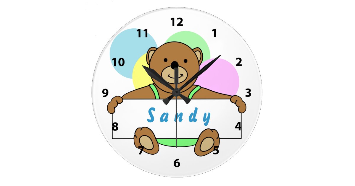 Personalized Teddy Bear Clocks | Zazzle.com