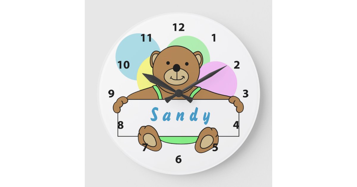 Personalized Teddy Bear Clocks | Zazzle