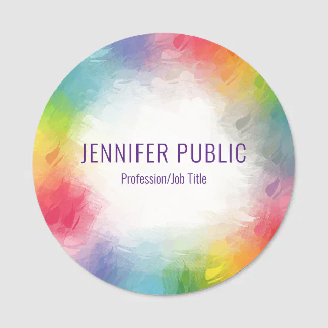 Personalized Template Modern Elegant Colorful Name Tag | Zazzle