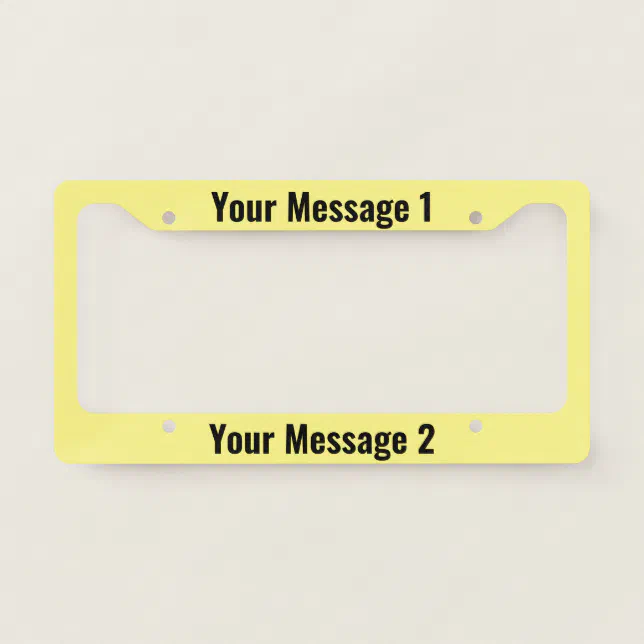Personalized Template on Yellow License Plate Frame | Zazzle