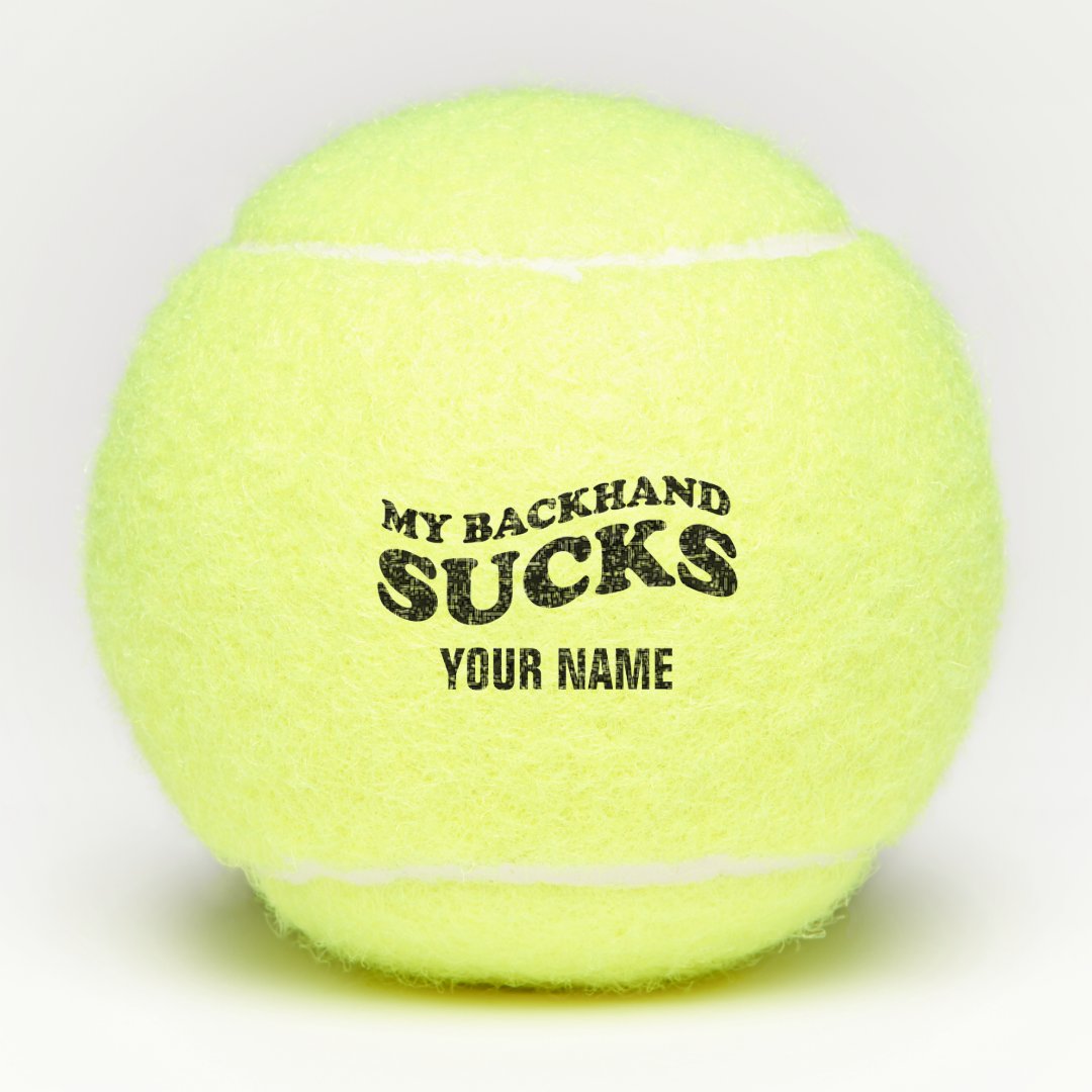 Personalized tennis balls with funny quote | Zazzle