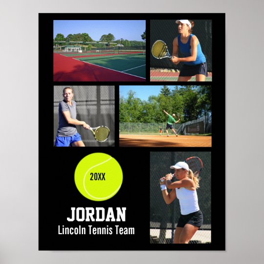 Personalized Tennis Team Photo Collage Name School Poster | Zazzle.com