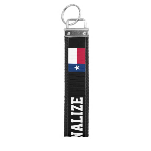 Personalized Texas flag wrist keychain | Zazzle