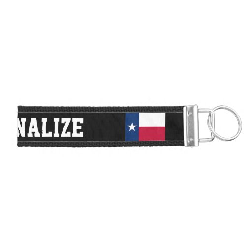 Personalized Texas flag wrist keychain | Zazzle
