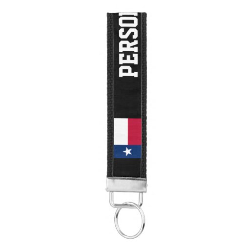 Personalized Texas flag wrist keychain | Zazzle