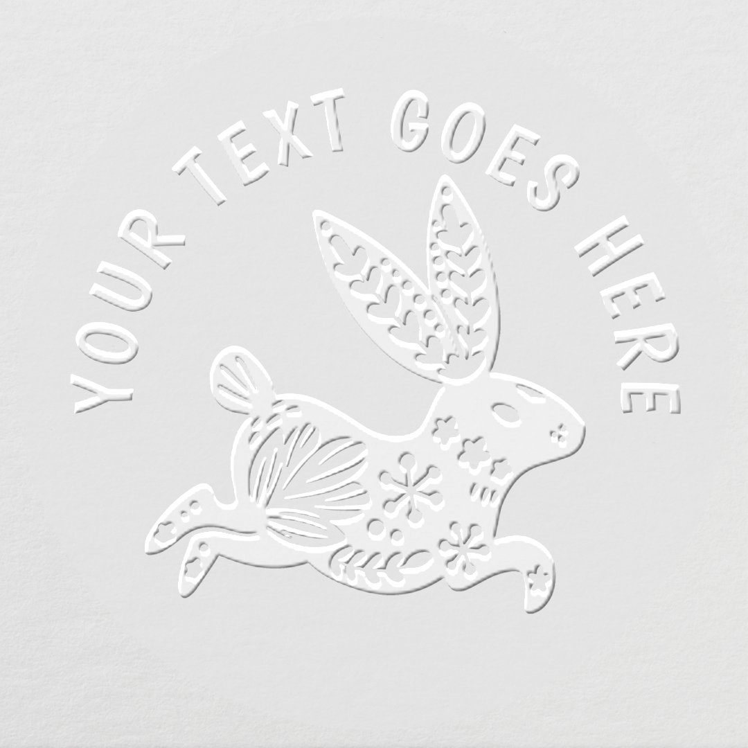 Personalized Text Bunny Rabbit Themed Embosser | Zazzle