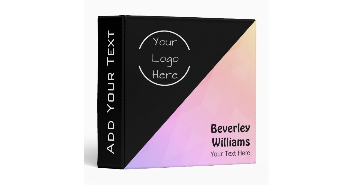 Personalized Text & Logo Binder | Zazzle