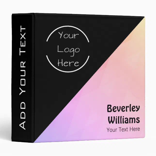 Personalized Text & Logo Binder | Zazzle