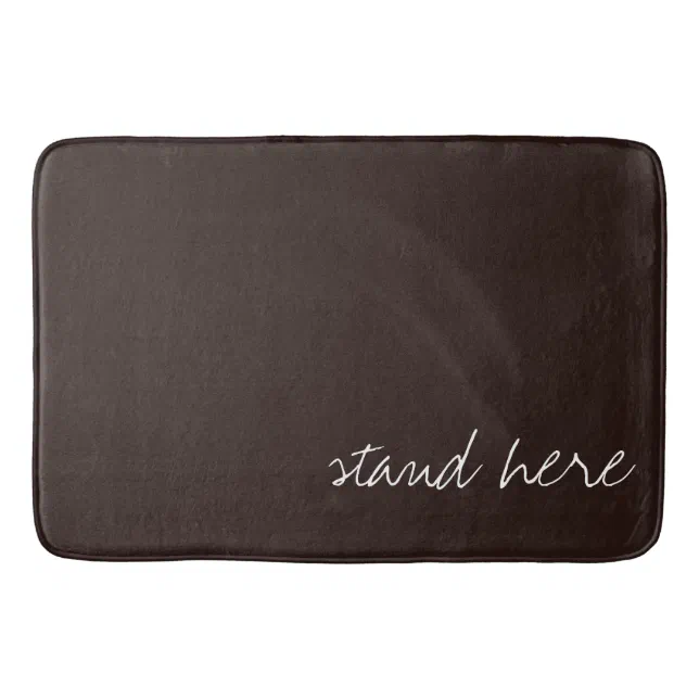 Personalized Text on Dark Chocolate Bath Mat | Zazzle