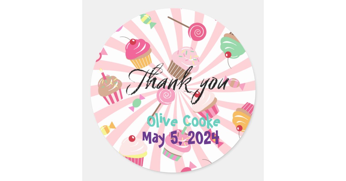 Personalized Thank You Birthday Sticker | Zazzle