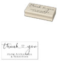 Personalized Thank You Elegant Scroll Heart Text Rubber Stamp | Zazzle