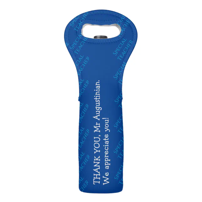 Personalized THANK YOU Teacher Appreciation Wine Bag | Zazzle