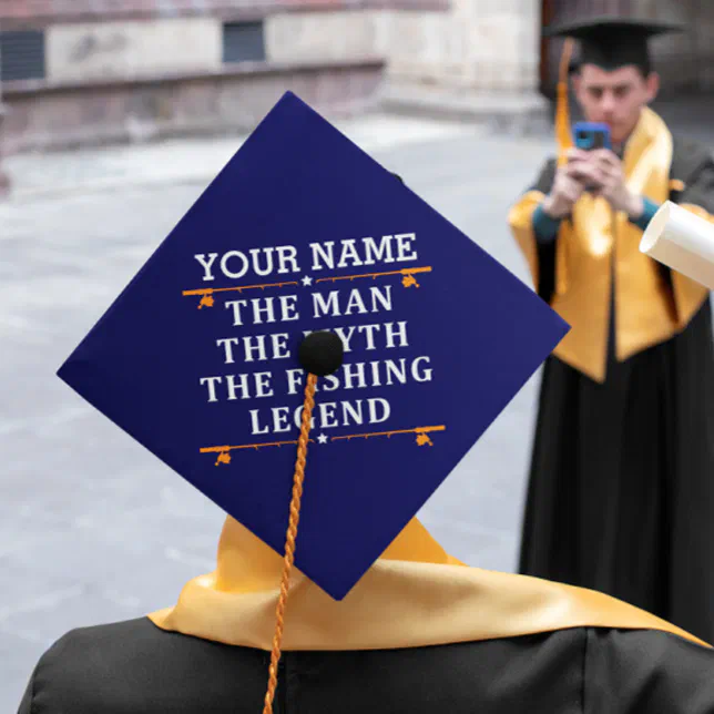 Personalized The Man The Myth The Fishing Legend Graduation Cap Topper ...