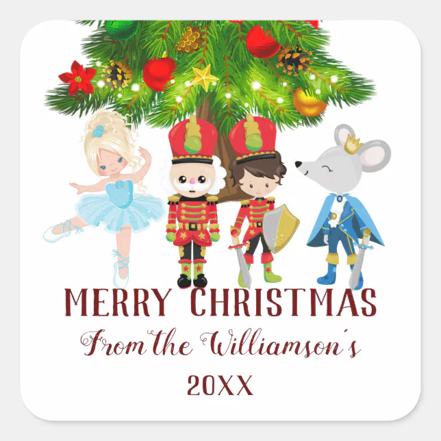 Personalized The Nutcracker, Clara, Christmas Square Sticker | Zazzle