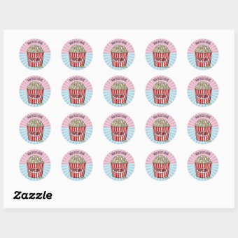 Personalized these Retro Pop Art Popcorn Classic Round Sticker | Zazzle