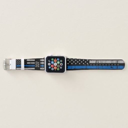 Personalized Thin Blue Line Law Enforcement Police Apple Watch Band ...