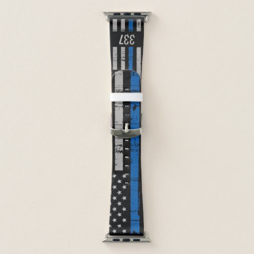Personalized Thin Blue Line Law Enforcement Police Apple Watch Band ...