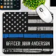 Personalized Thin Blue Line Police Officer Mouse Pad | Zazzle