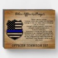 Personalized Thin Blue Line Police Officer Prayer Wooden Box Sign | Zazzle