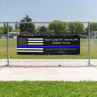 Personalized Thin Blue Line US Flag Medium Display Banner | Zazzle