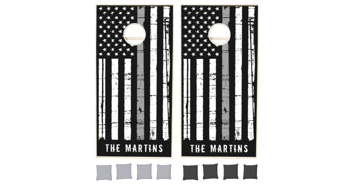 Personalized Thin Gray Line Correctional Officer Cornhole Set | Zazzle