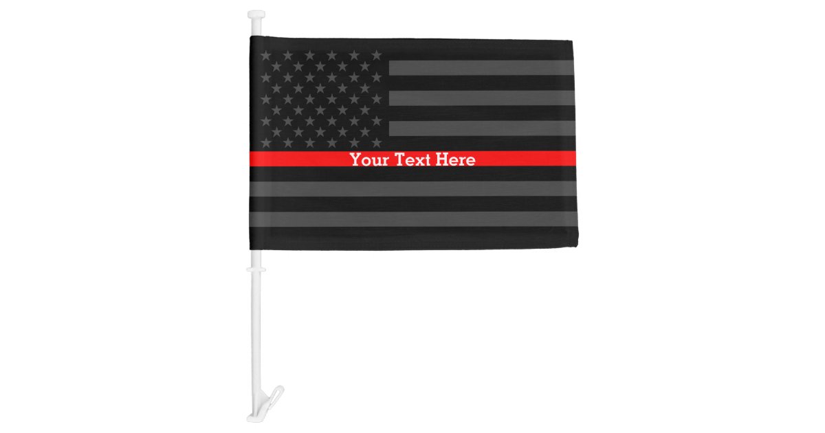 Personalized Thin Red Line Custom Grey US Flag | Zazzle