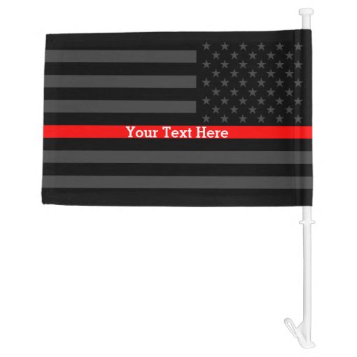 Personalized Thin Red Line Custom Grey US Flag | Zazzle