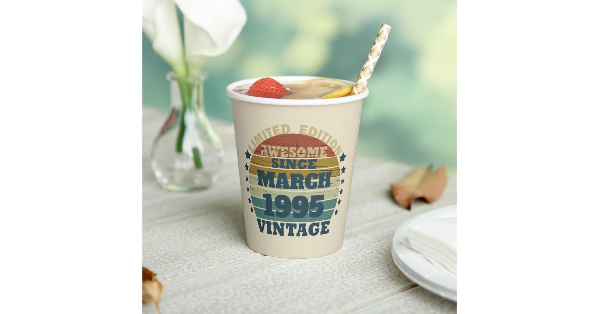 Personalized Thirty vintage 30th birthday party Paper Cups | Zazzle