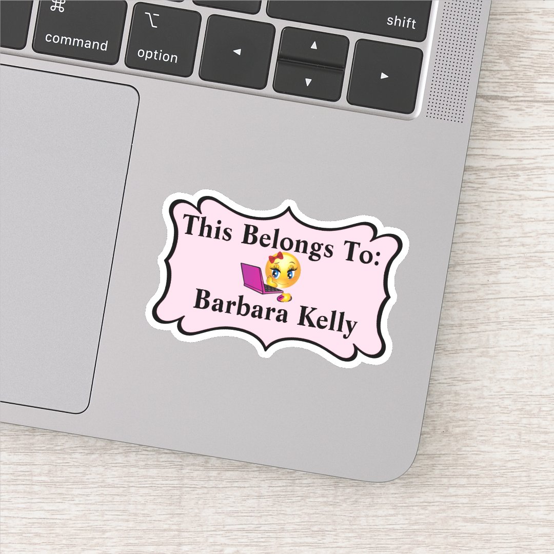 Personalized This Belongs To Sticker | Zazzle
