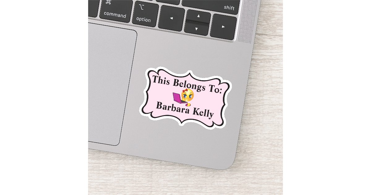 Personalized This Belongs To Sticker | Zazzle