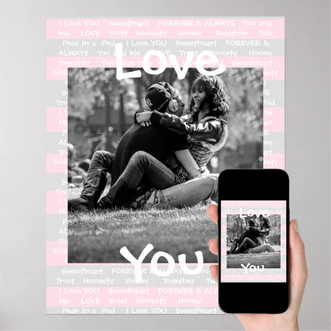 Personalized this "Love You" Couple's Poster | Zazzle