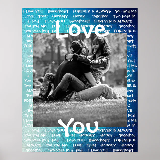 Personalized this "Love You" Couple's Poster | Zazzle