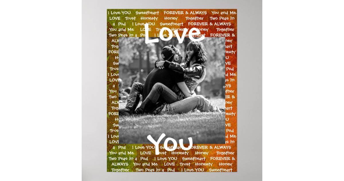Personalized this "Love You" Couple's Poster | Zazzle