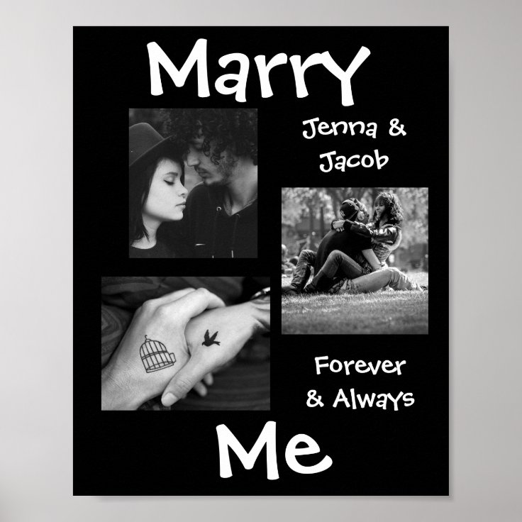 Personalized this "Marry Me" Couple's Photo Poster | Zazzle