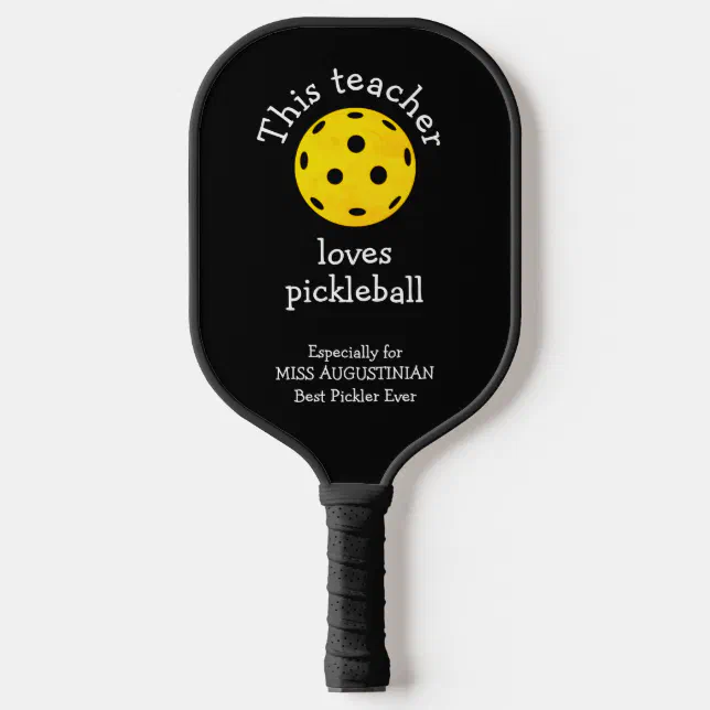Personalized THIS TEACHER LOVES PICKLEBALL Pickleball Paddle | Zazzle