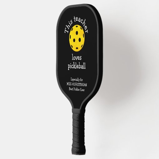 Personalized THIS TEACHER LOVES PICKLEBALL Pickleball Paddle | Zazzle