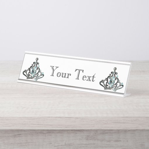 Personalized Tiara/Crown Desk Name Plate | Zazzle