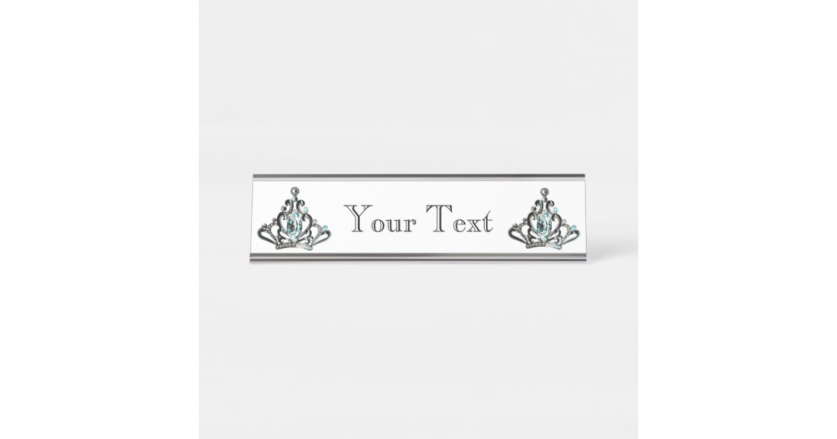 Personalized Tiara/Crown Desk Name Plate | Zazzle