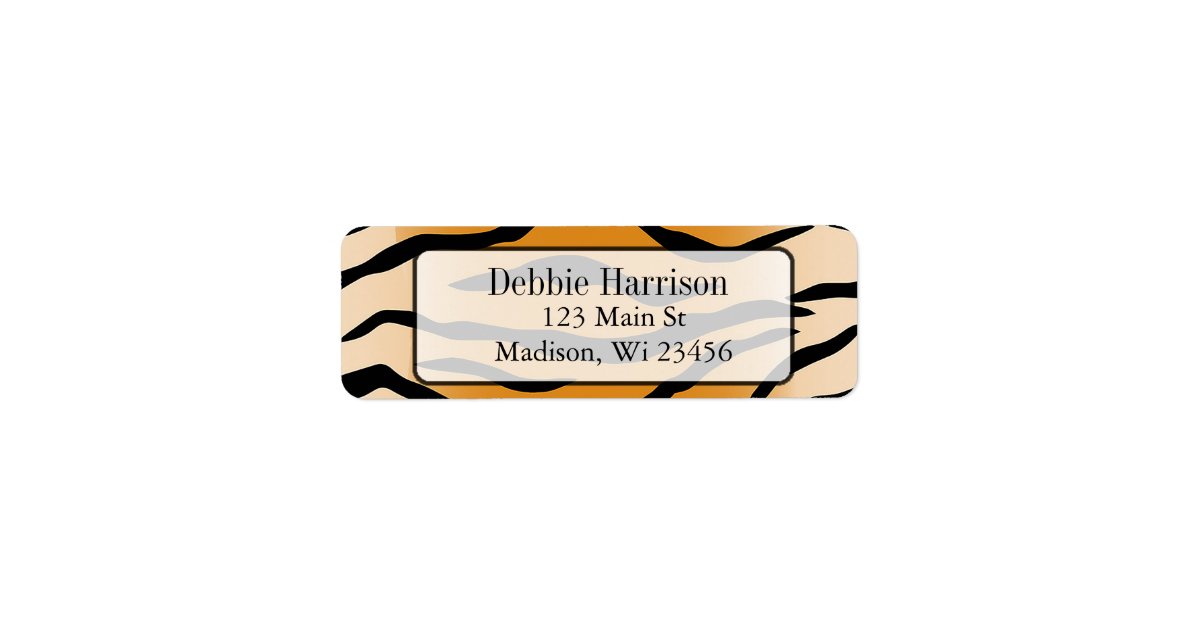 Personalized Tiger Stripes Return Address Labels | Zazzle