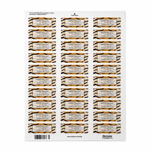 Personalized Tiger Stripes Return Address Labels | Zazzle